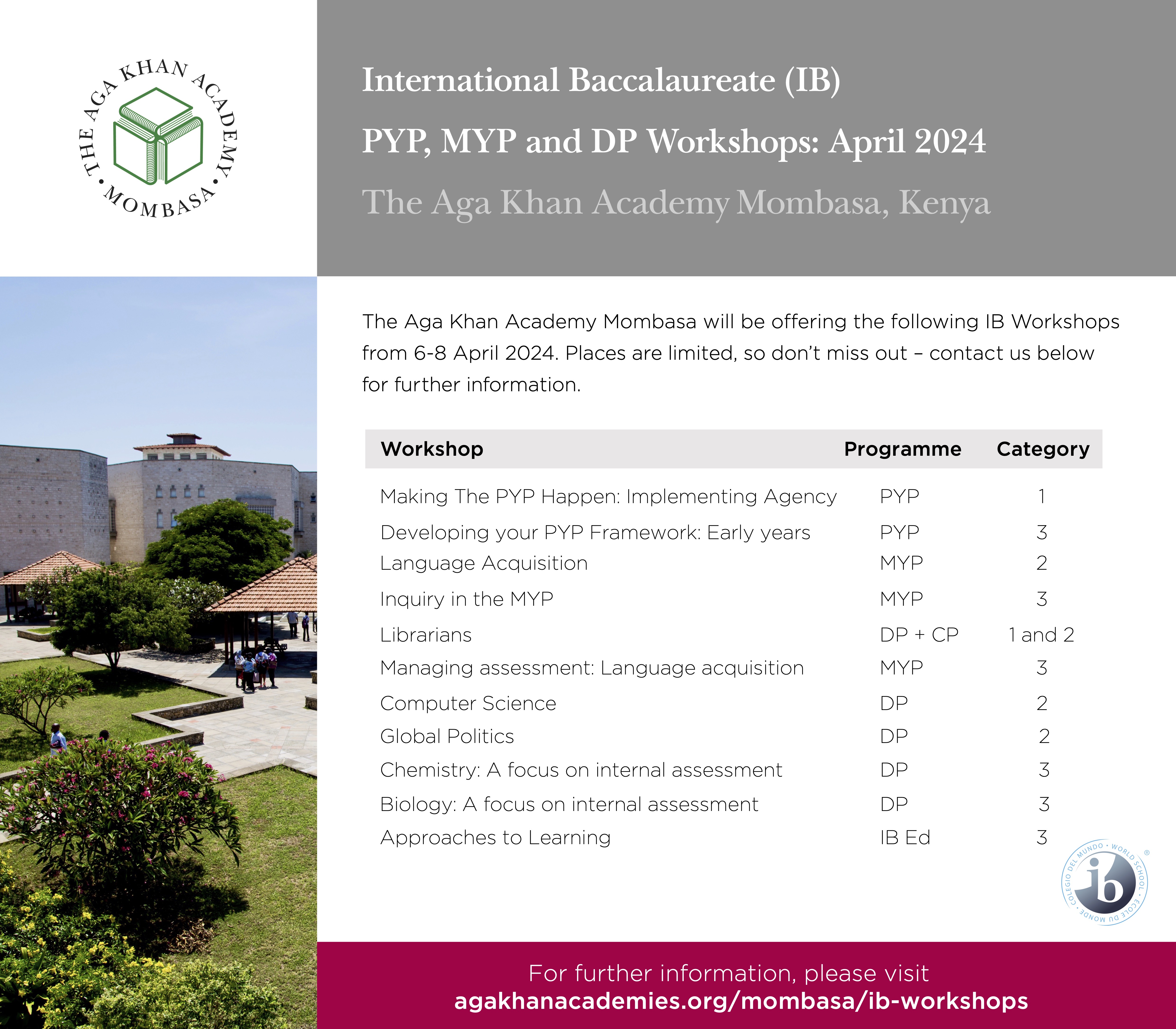 IB Workshops 2024 copy.jpg | Aga Khan Academies